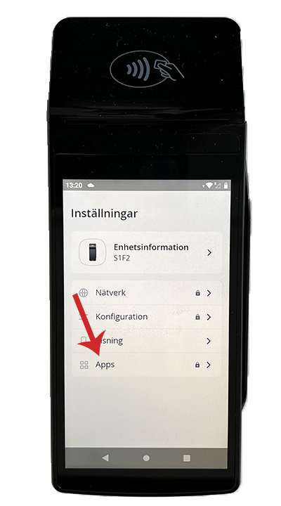 Starta upp Ancon POS appen i BLAST (Adyen S1F2)